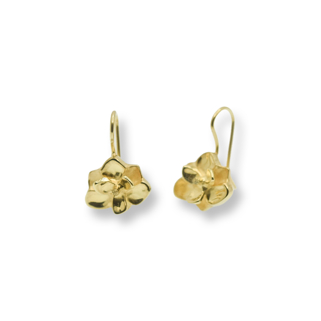Gold Vermeil Magnolia Earrings/ Magnolia Post Earrings/ Dangle Earring ...